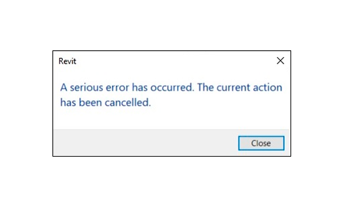 A serious error has occurred. The current action has been cancelled.