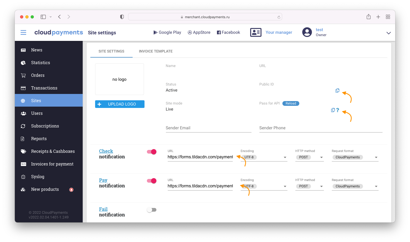 How to Set Up Cloudpayments │ Tilda Help Center