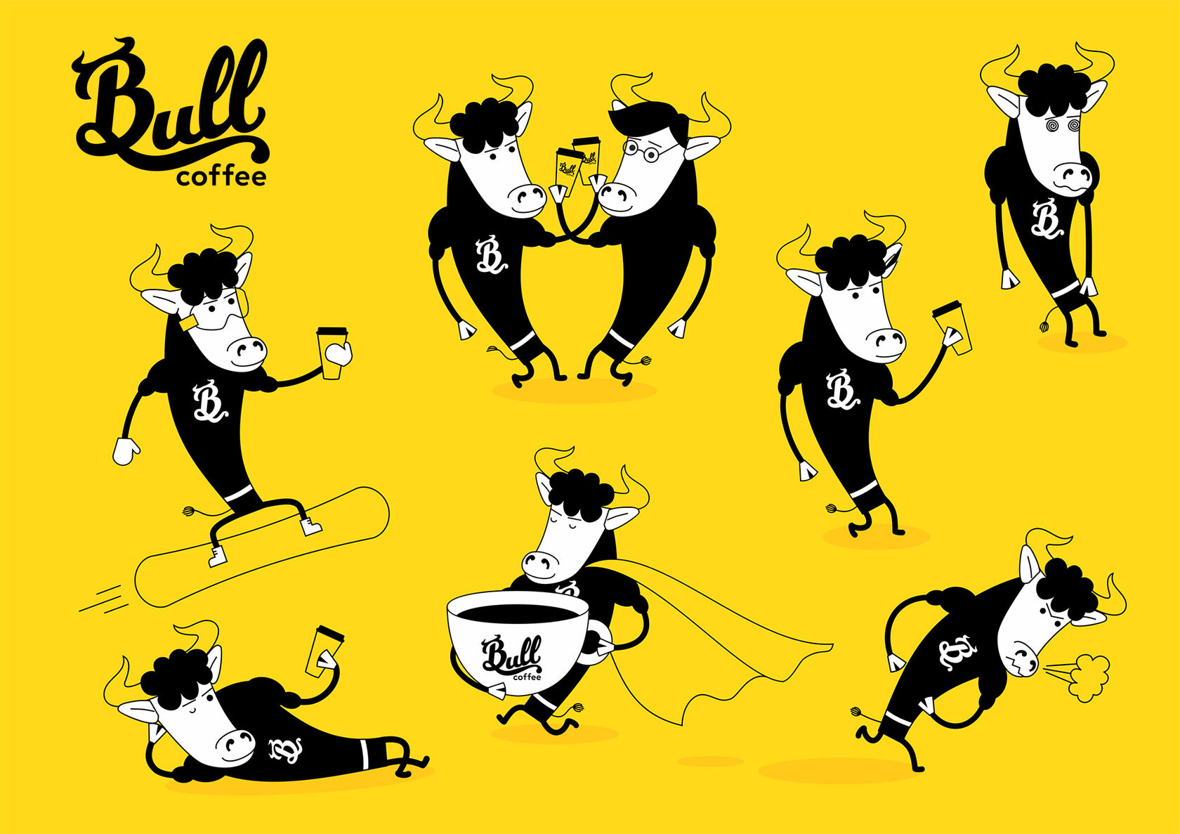 Coffee Bull. Энергичный бренд для кофейни