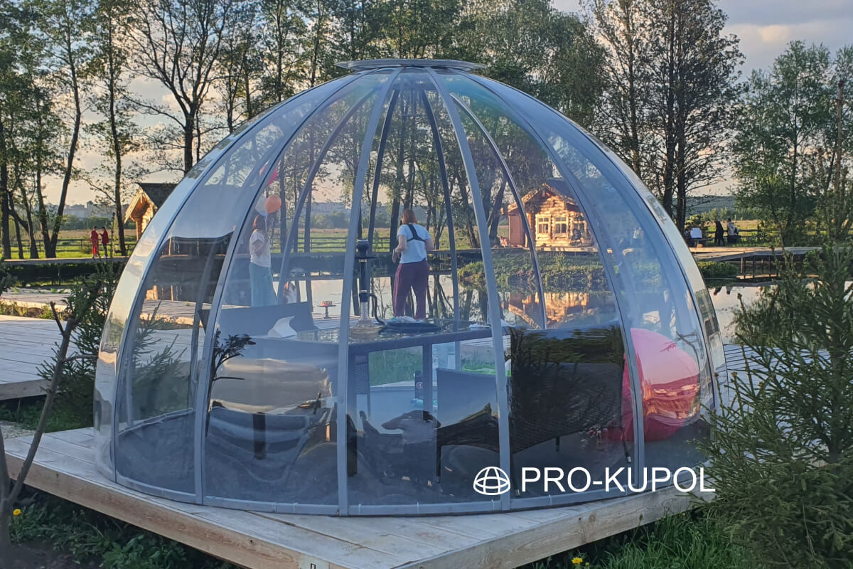 Купольная стеклянная прозрачная беседка "Купол Normal" в стиле иглу