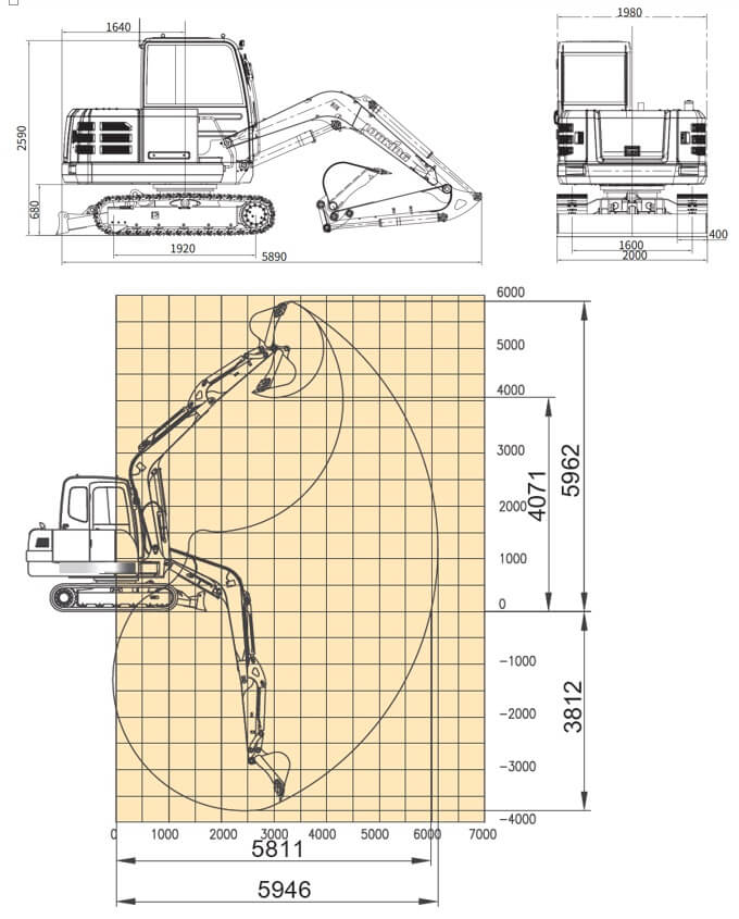 Мини-экскаватор Lonking CDM6060