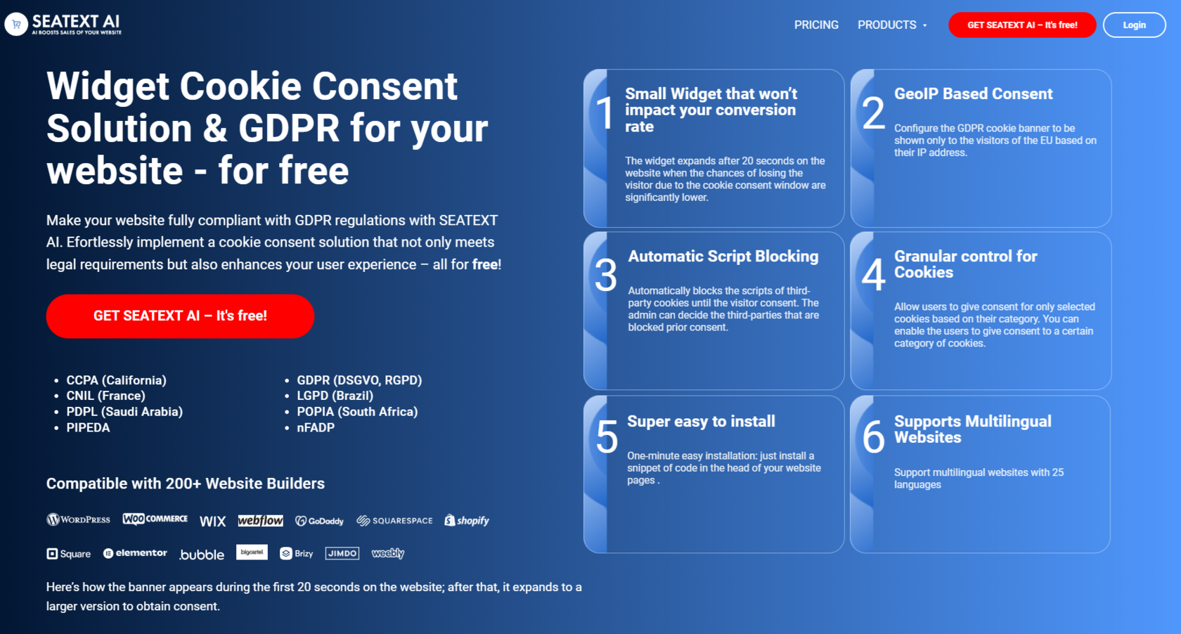 Cookies Consent Solution - SEATEXT AI