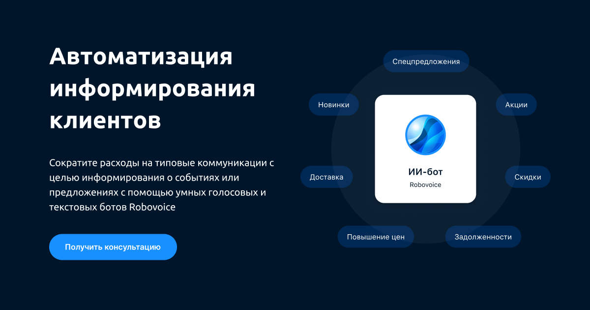 Информирование клиентов об акциях и спец.предложениях | Голосовой бот RoboVoice