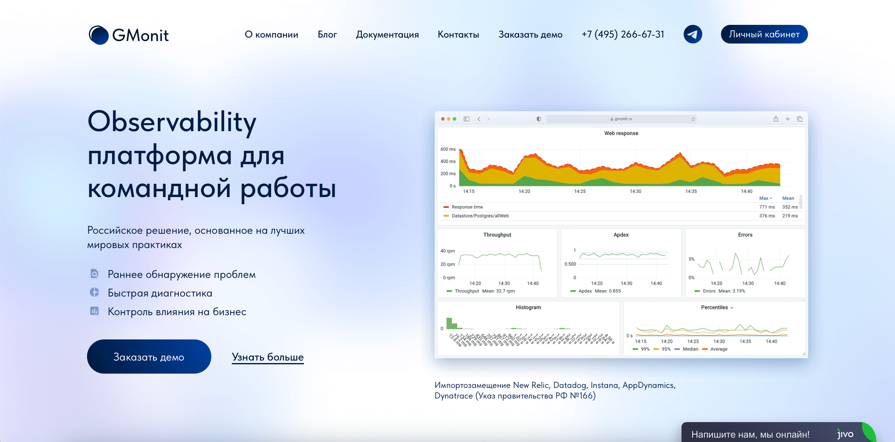 GMonit - observability платформа, онлайн мониторинг веб-сервисов, веб-приложений и ИТ инфраструктуры