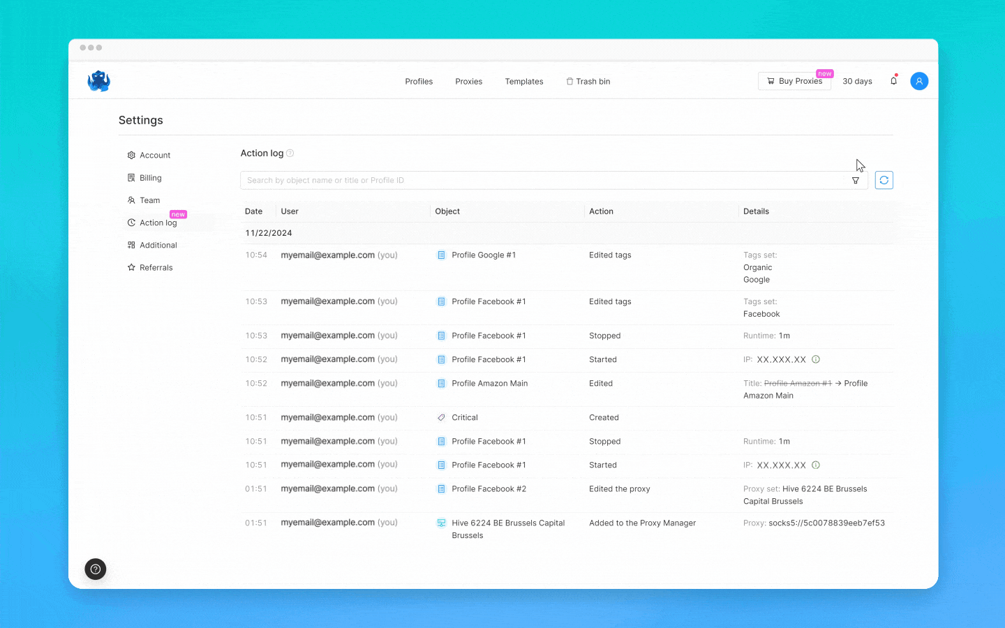 Octo Browser 2.4: Action log, new proxy provider in Proxy Shop, and ...
