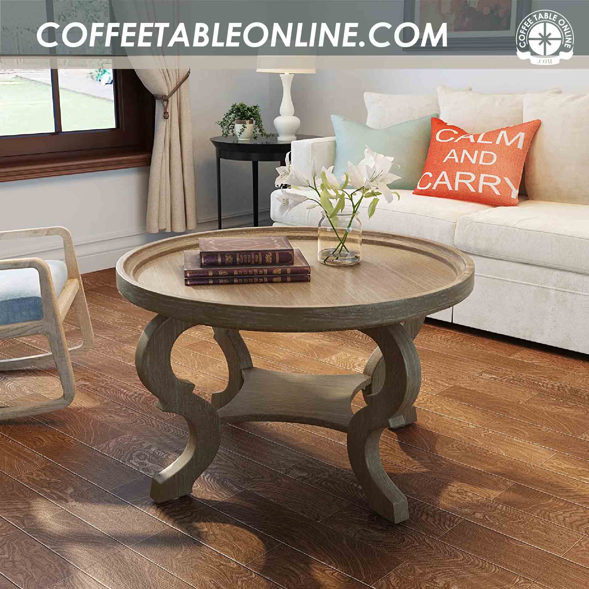 Round Wooden and Rustic Coffee Tables
