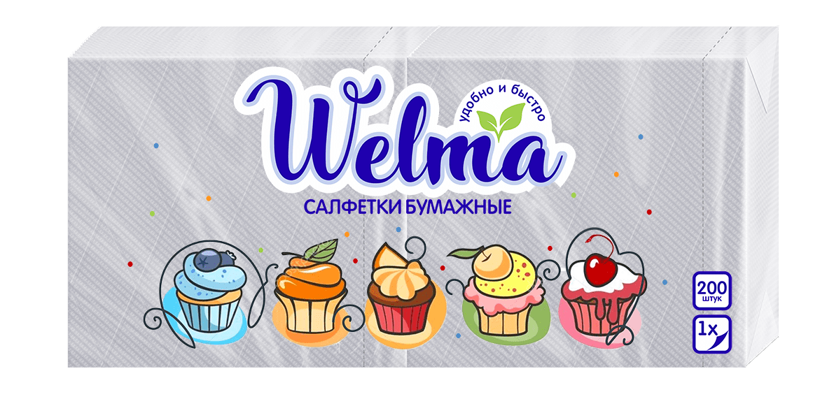 WELMA single-layer paper napkins - 200 pcs - Welma