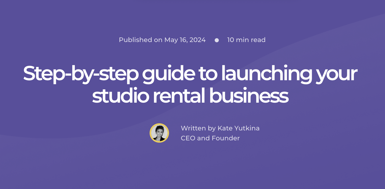 Step-by-step guide to launching your studio rental business