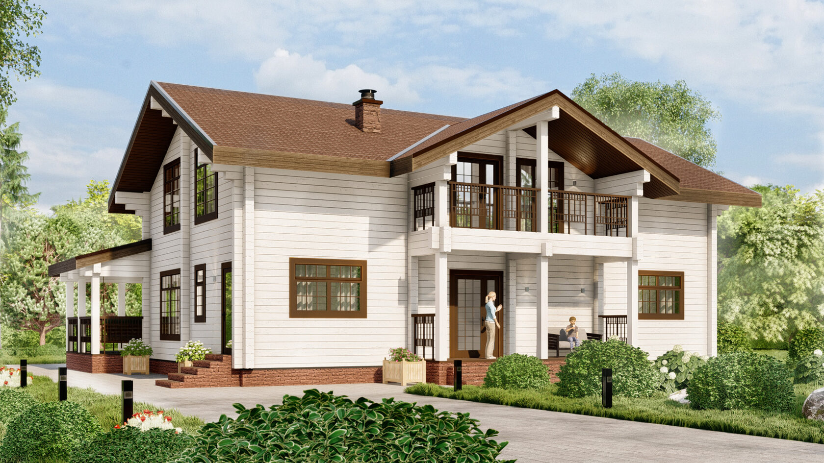 Дом из клееного бруса «Белая Усадьба» от строительной компании «Инкост ...