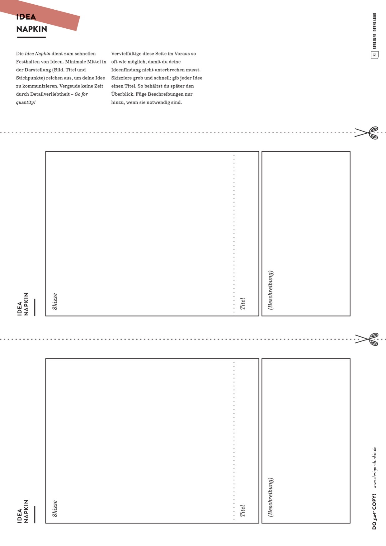 Design Thinkit – Methoden & Templates kostenlos