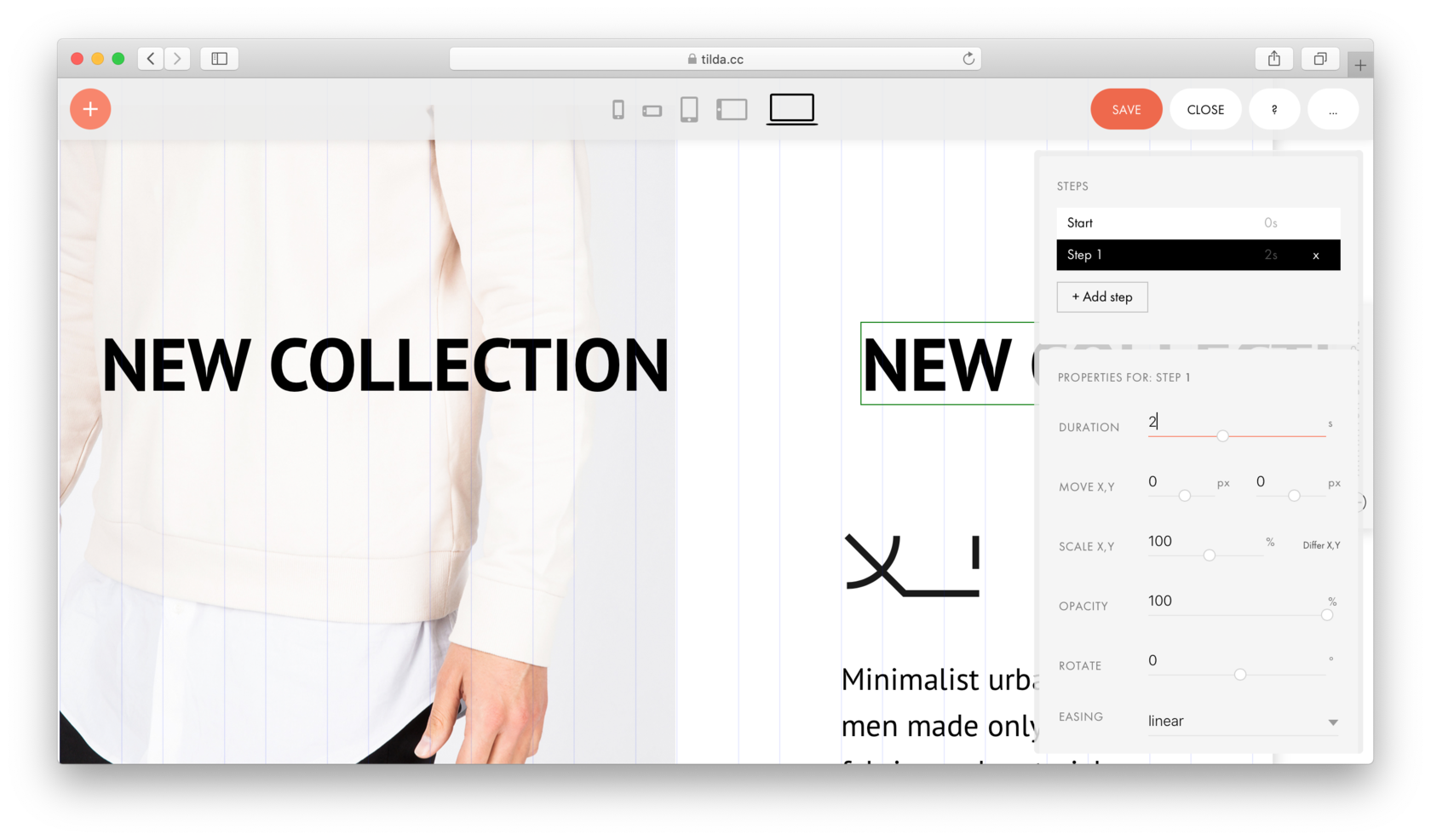 News ticker animation demo page | Tilda