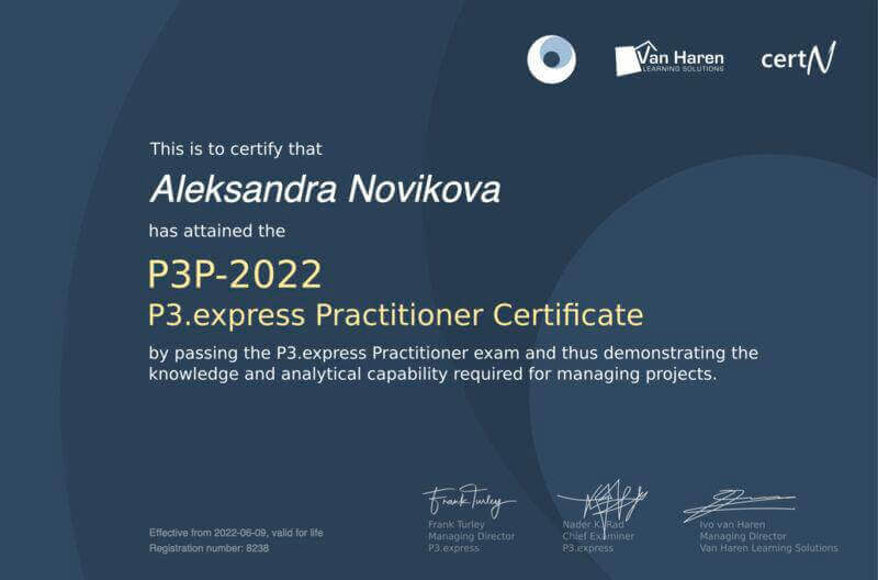 How to become certified project manager with P3.express - Aleksandra ...