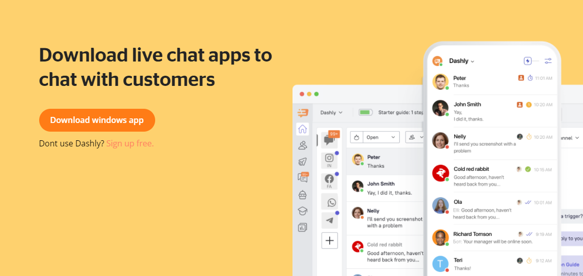 Live chat apps — Dashly