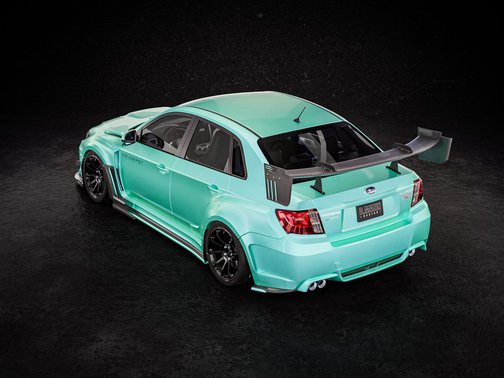 Full FENDERIST SPEC S Fender Flares Set / WIDE BODY KIT SUBARU IMPREZA ...