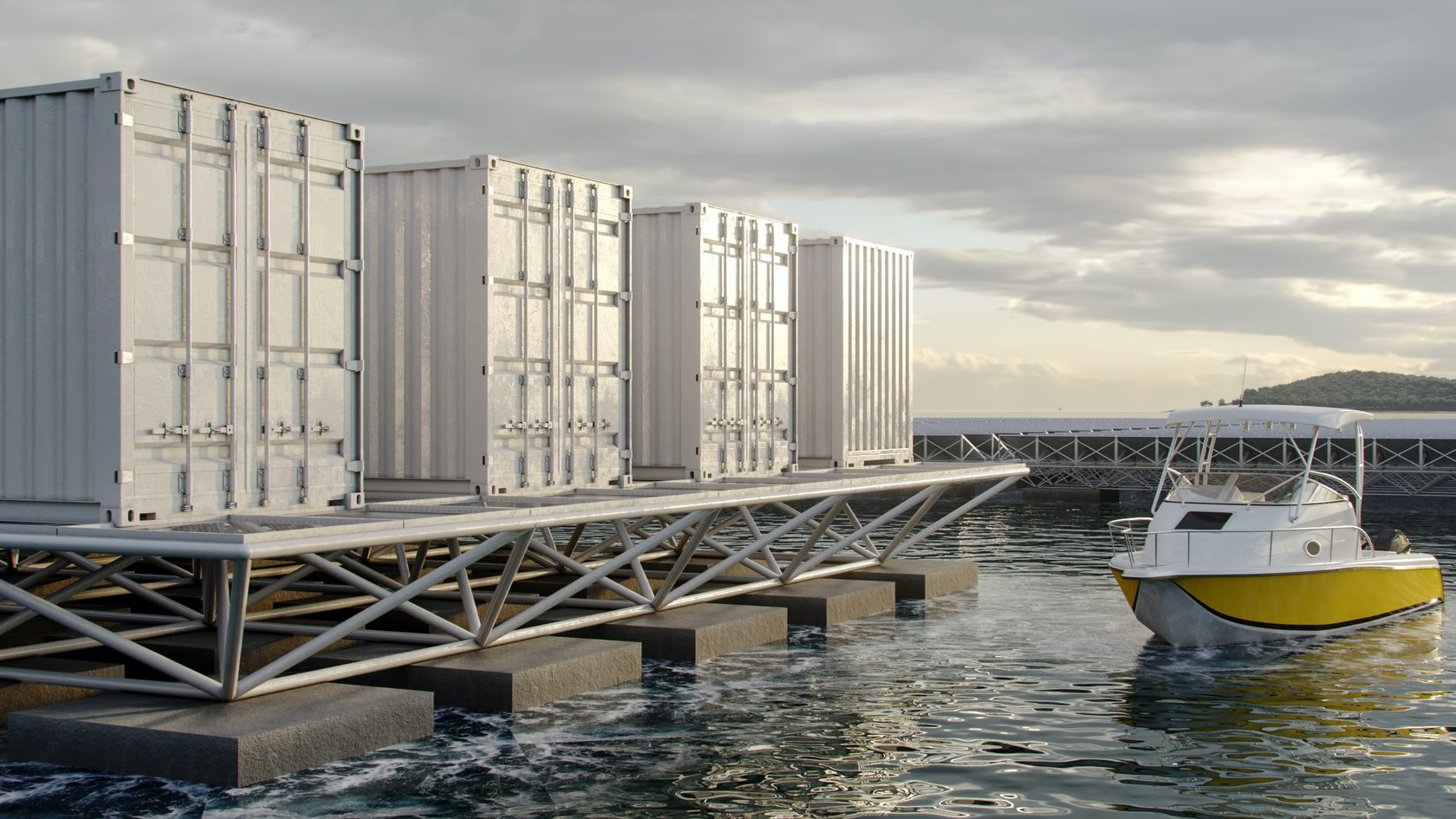 Floating Solar Power Plant 3D Visualisation | Novovision