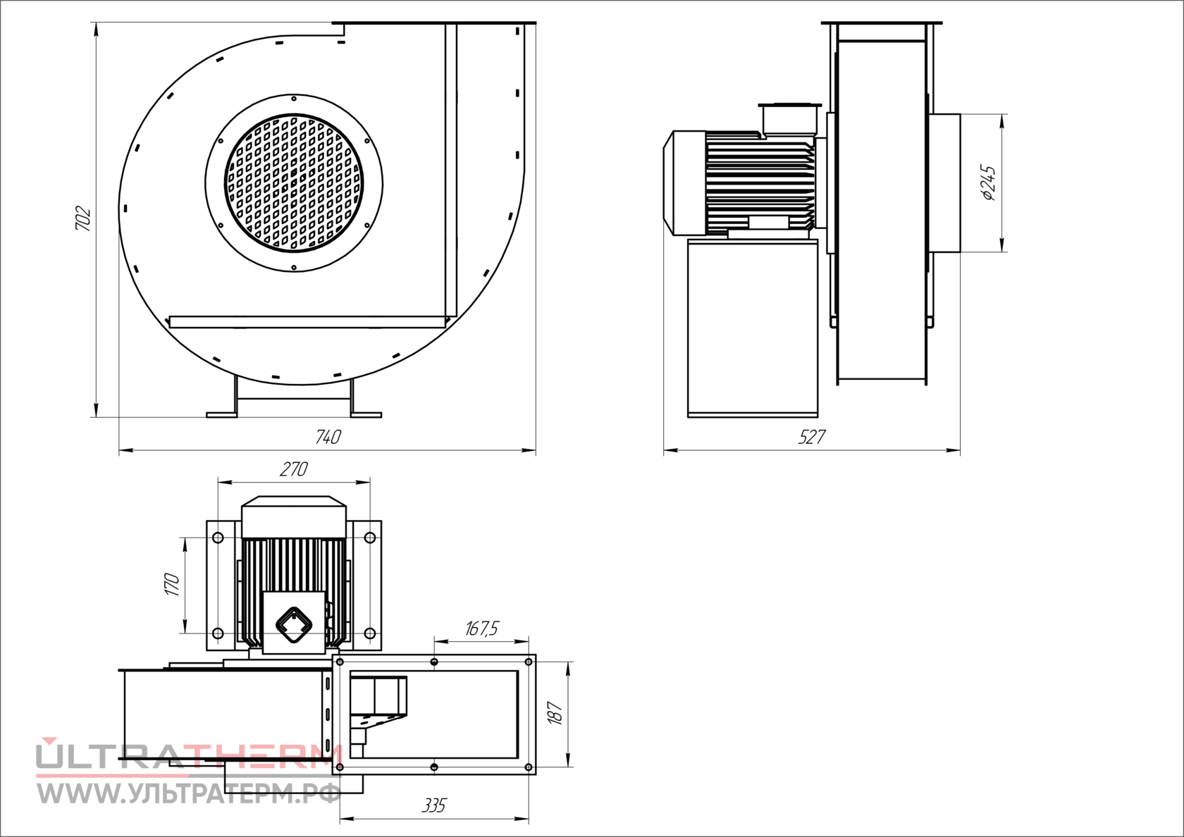 Высокооборотный радиальный вентилятор ULVENT ULT-5000