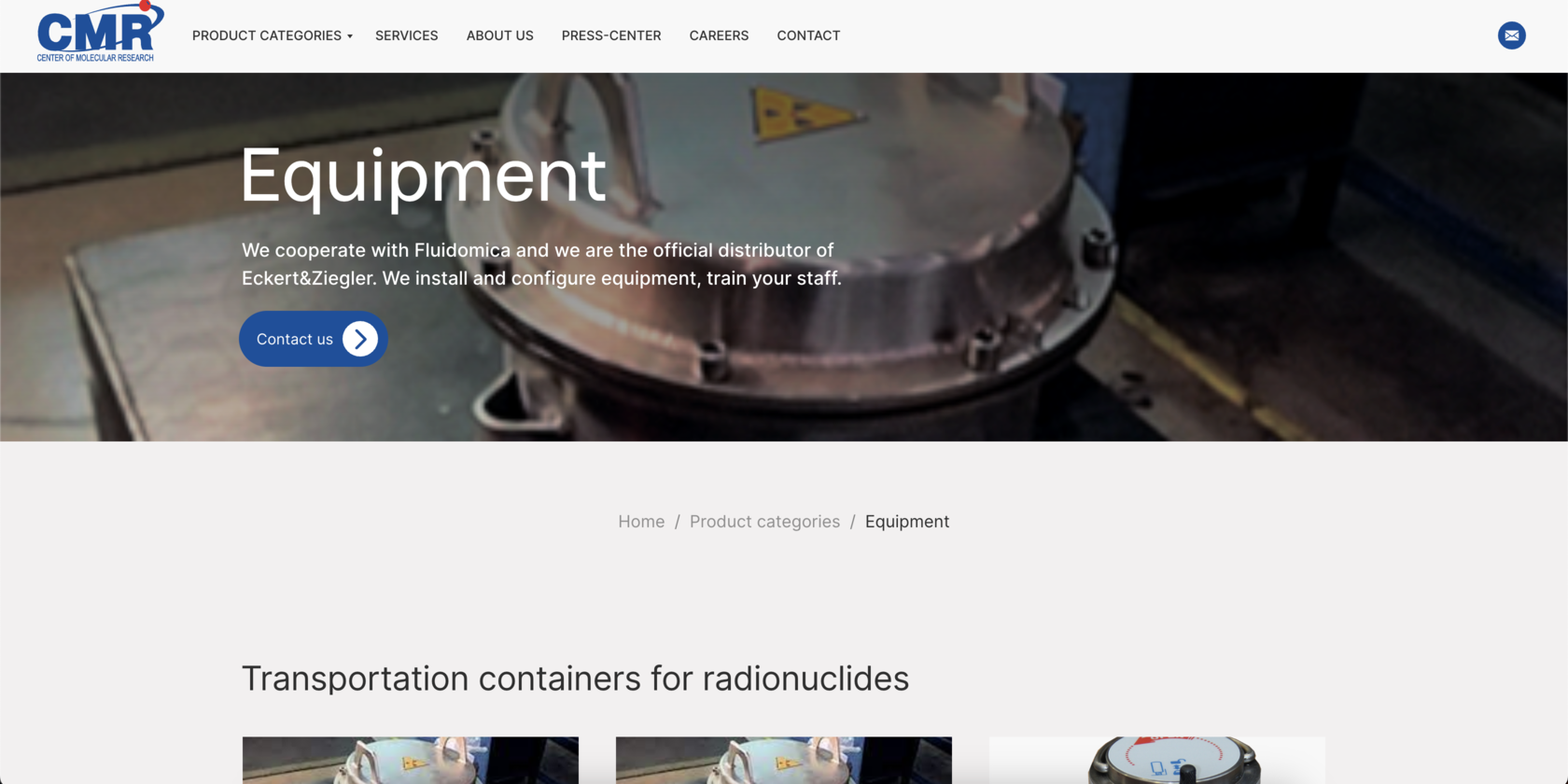 Equipment | CMR. All for nuclear medicine