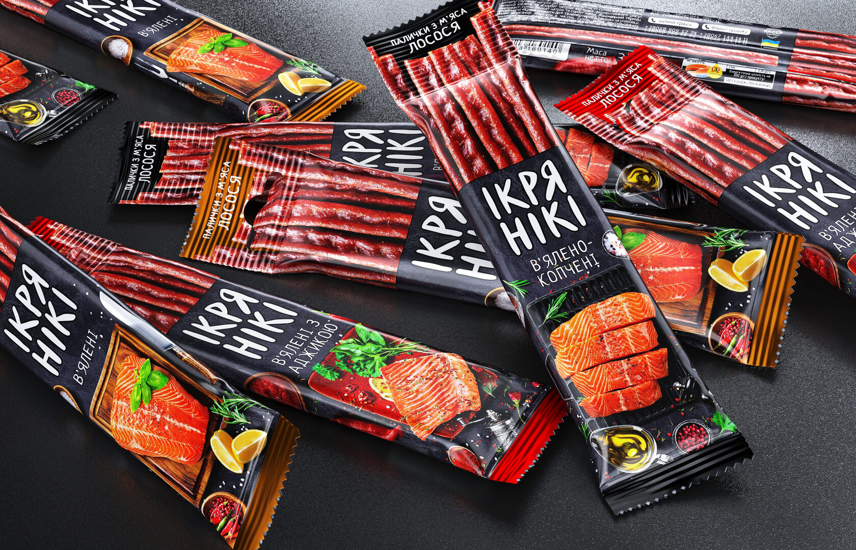 Design of fish snacks in flow-pack packaging IKRYANIKI
