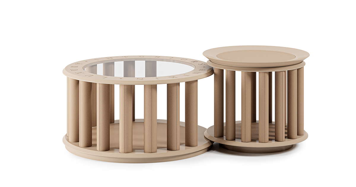 LOW TABLE - Rotary, glass, artistry from the Anikin Geometry collection.