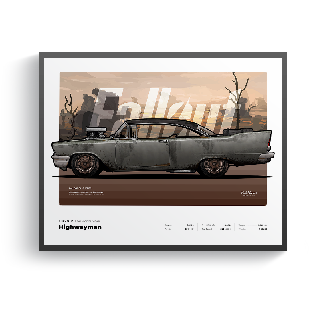 Купить постер с автомобилем Highwayman из игры Fallout 2