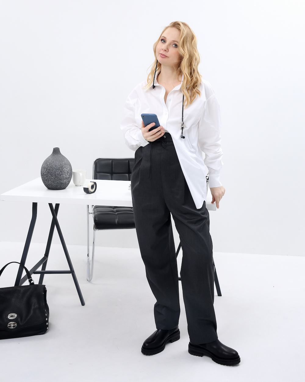 Брюки классика на шнурке