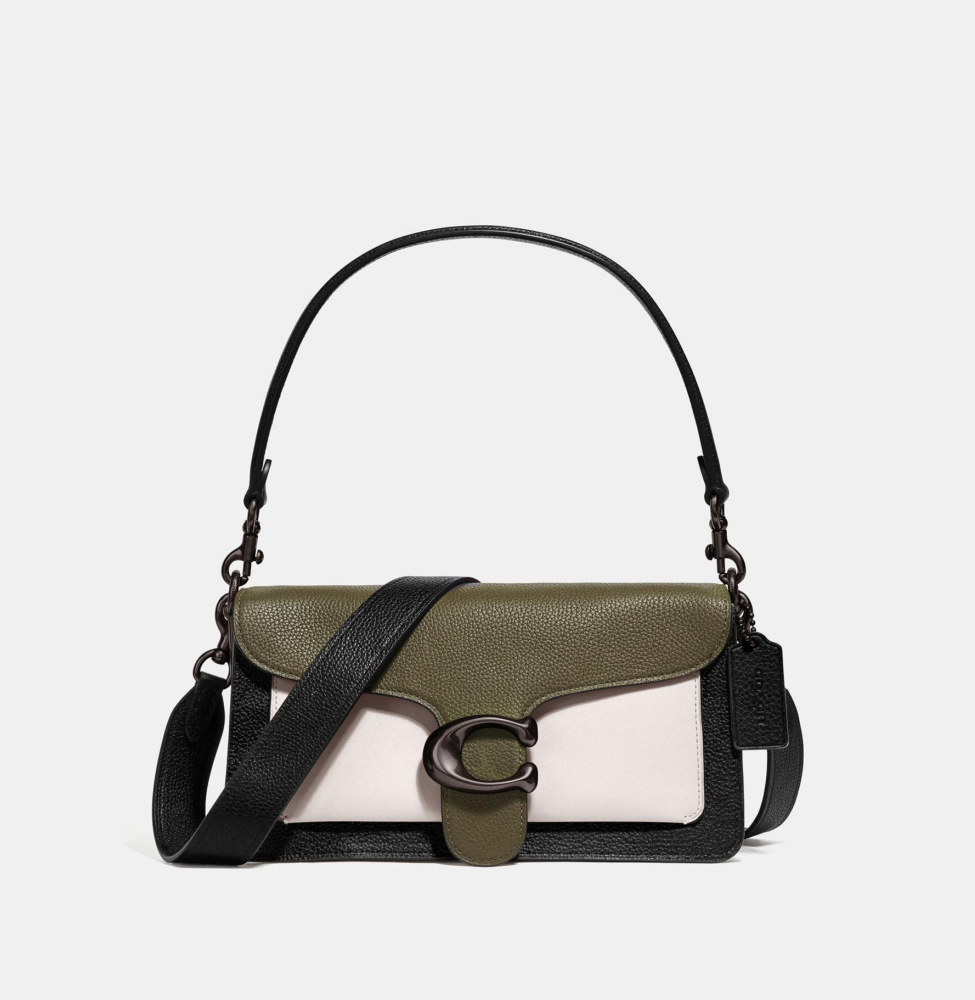 Tabby Shoulder Bag 26 In Colorblock - Kelp Multi/Pewter