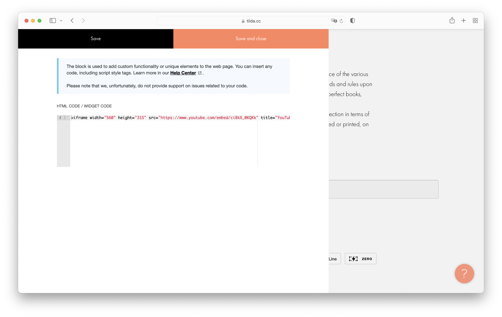 How to Embed HTML Code │ Tilda Help Center