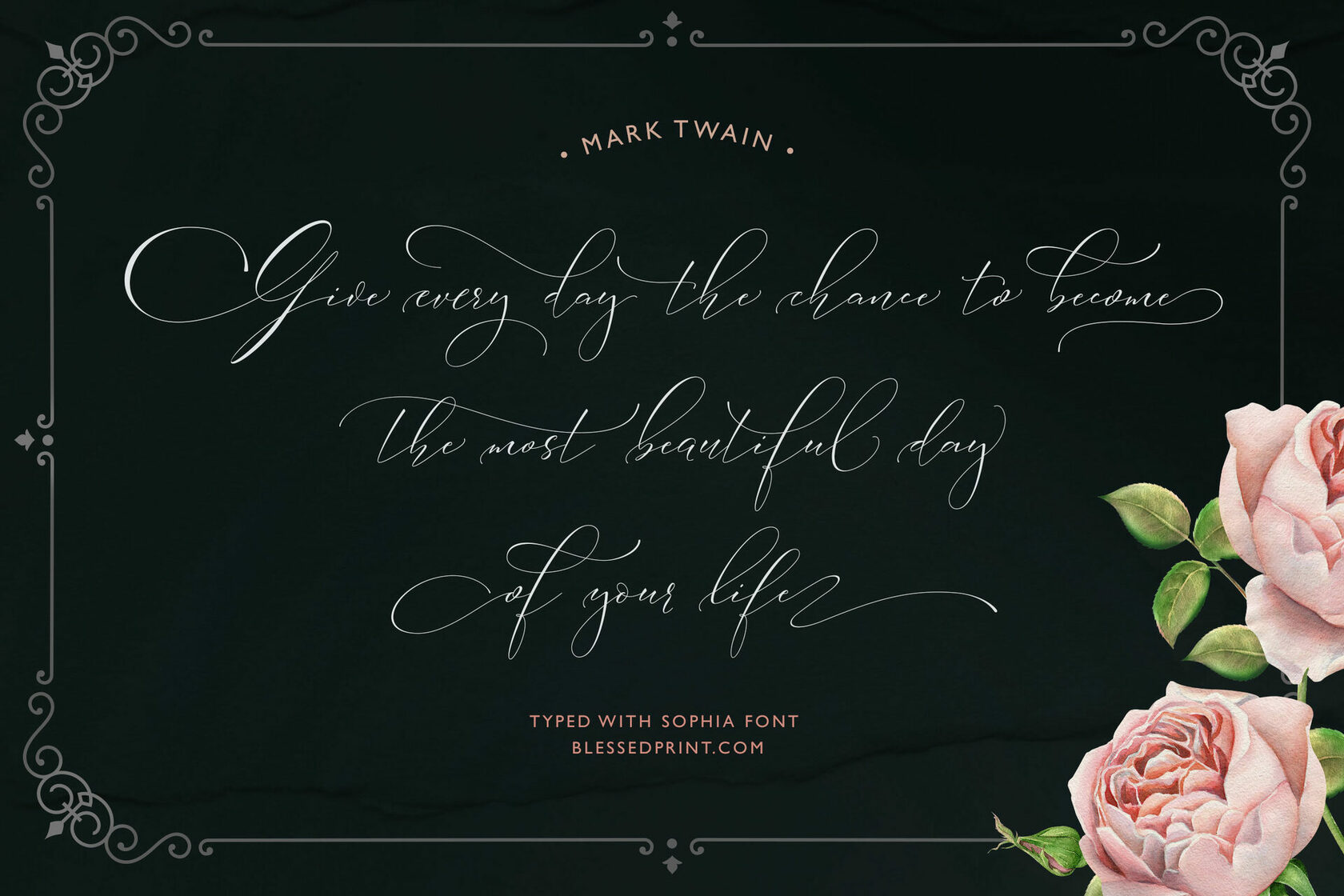 Sophia Font | Script fonts - Blessed Print