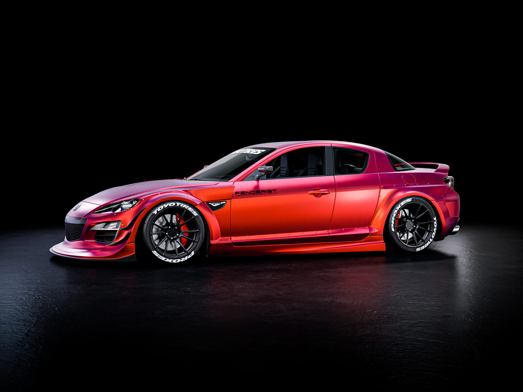 FENDERIST SPEC S 50mm fender flares kit / WIDE BODY KIT Mazda RX-8 2008 ...