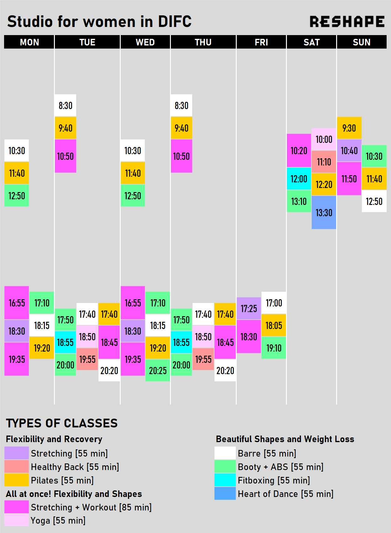 RESHAPE: Fitness Studio For Women in DIFC, Dubai