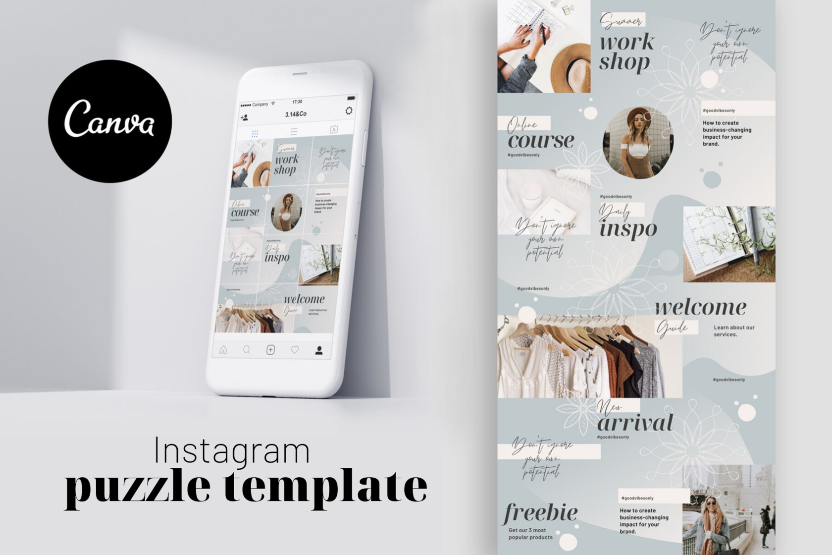 Instagram Puzzle Grid canva template