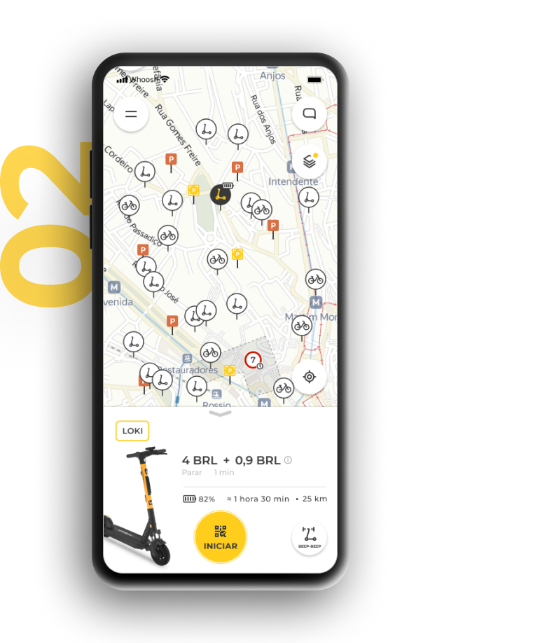 WHOOSH | Scooter elétrico e compartilhamento de bicicletas