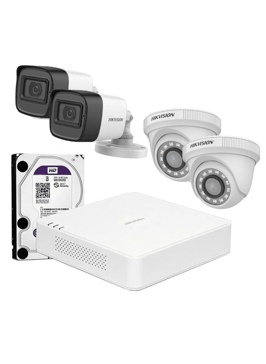 Hikvision 4 HD камеры видеонаблюдения 2мп