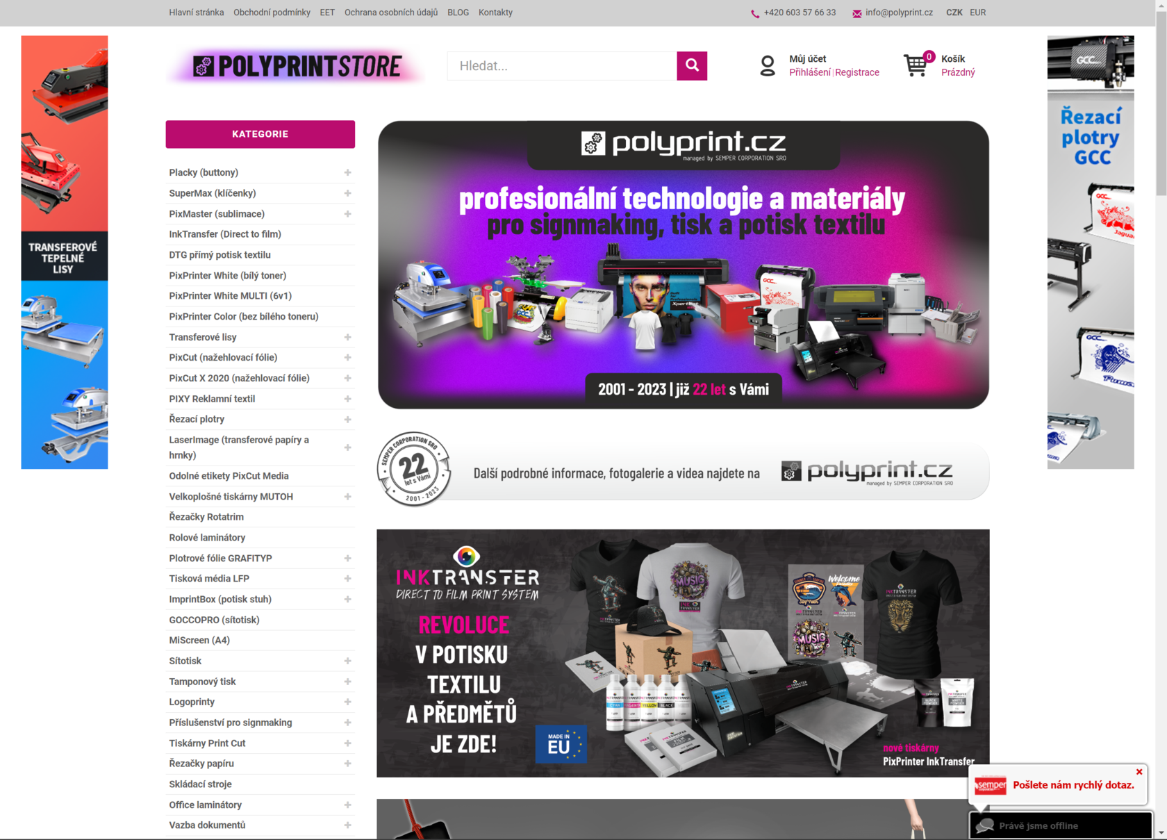 DTG Tiskárny pro potisk textilu