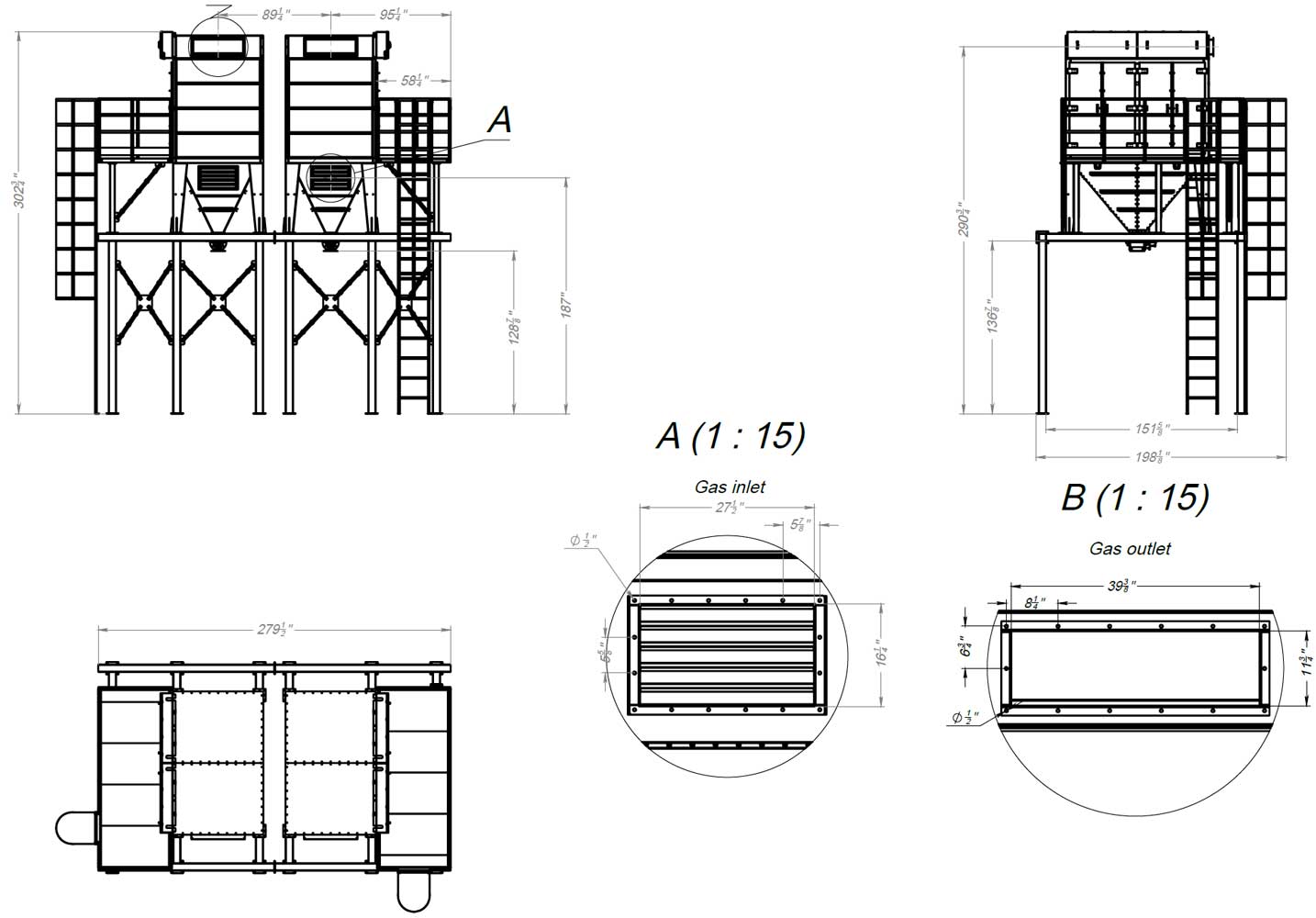 Blizzard Pulse Jet Baghouse for Foundry Dust in Metallurgical Plants