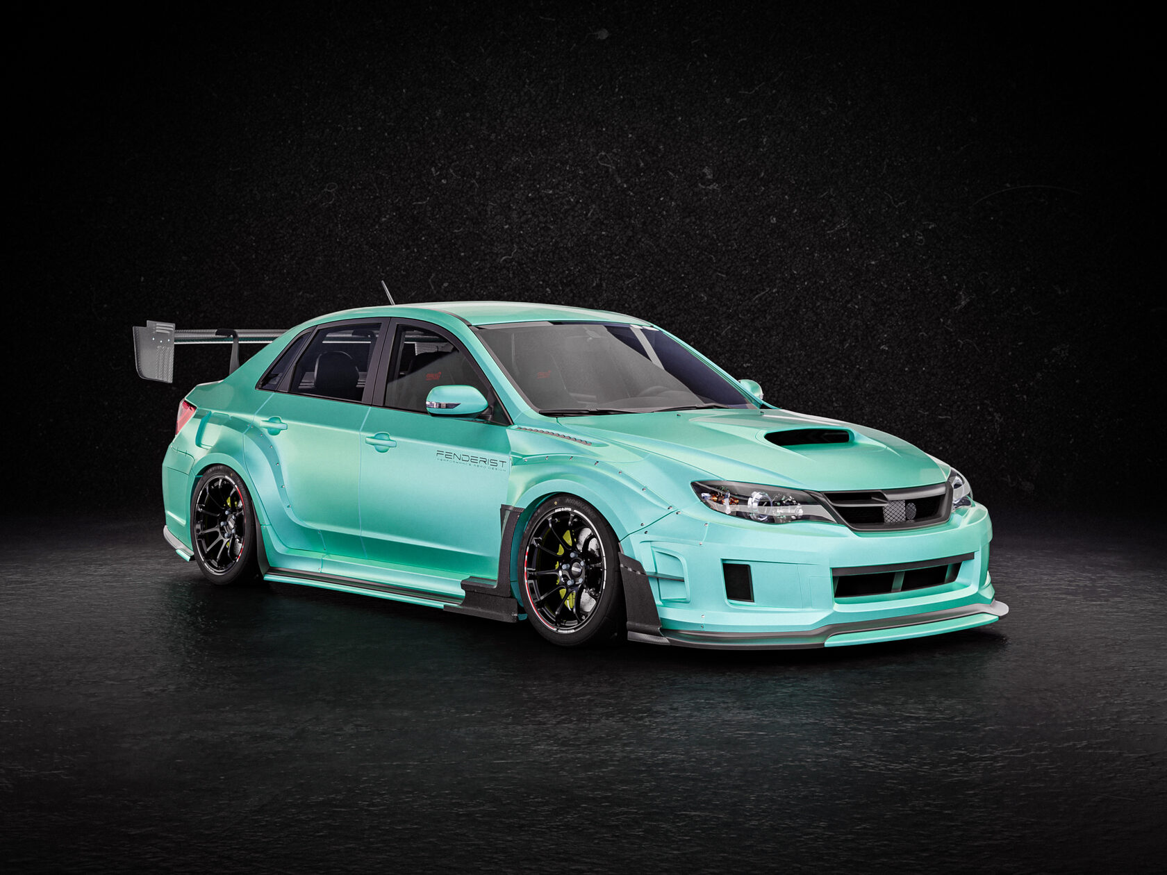Full FENDERIST SPEC S Fender Flares Set / WIDE BODY KIT SUBARU IMPREZA ...