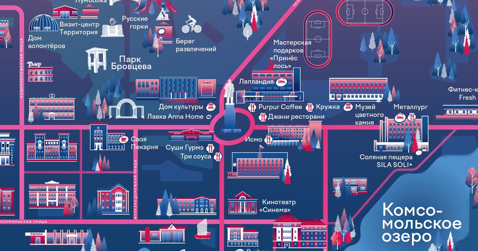 Monchegorsk tourist map