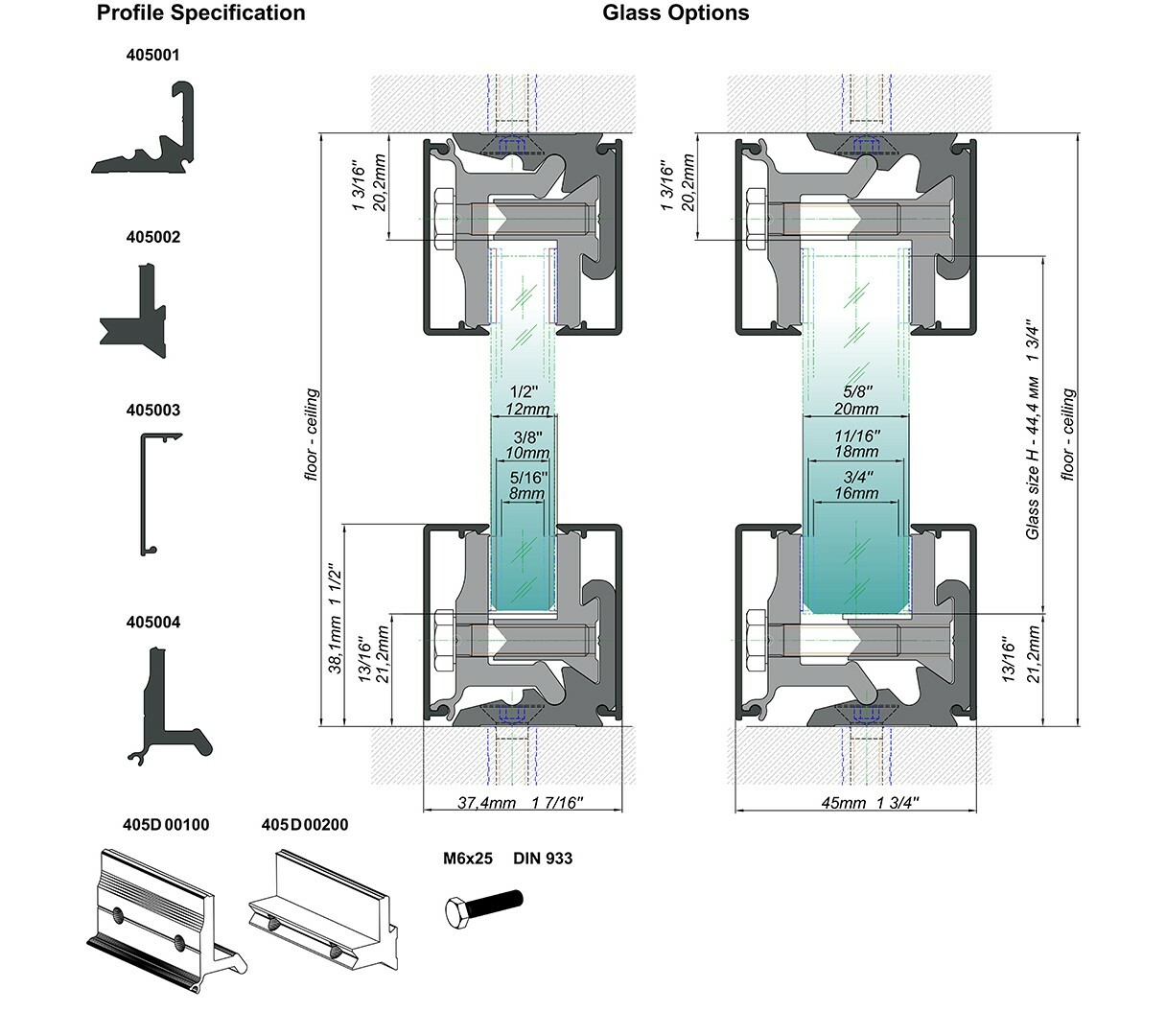 U-channel aluminum glass system