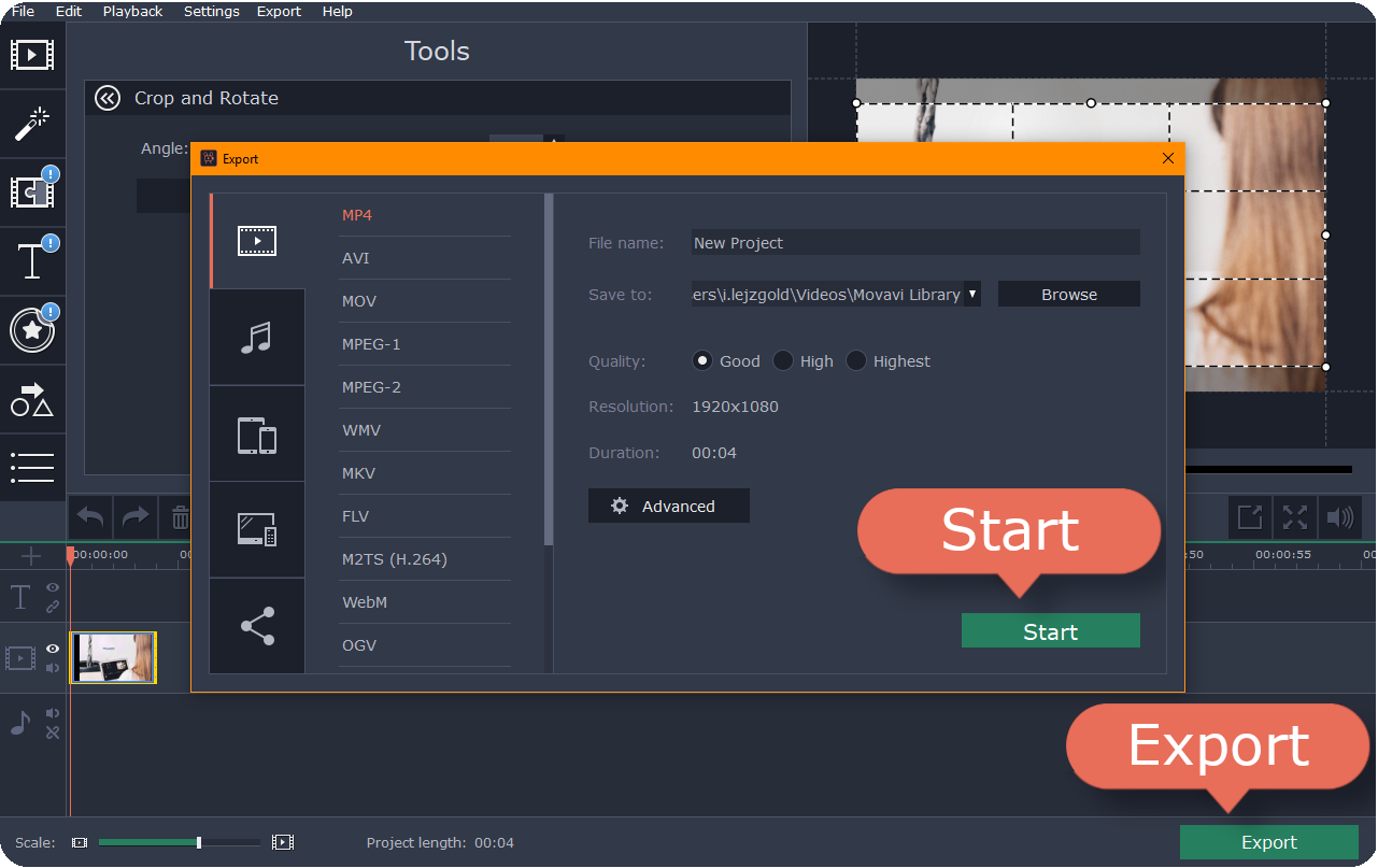 Free MOV Editor | Edit MOV files with Movavi Video Editor Free