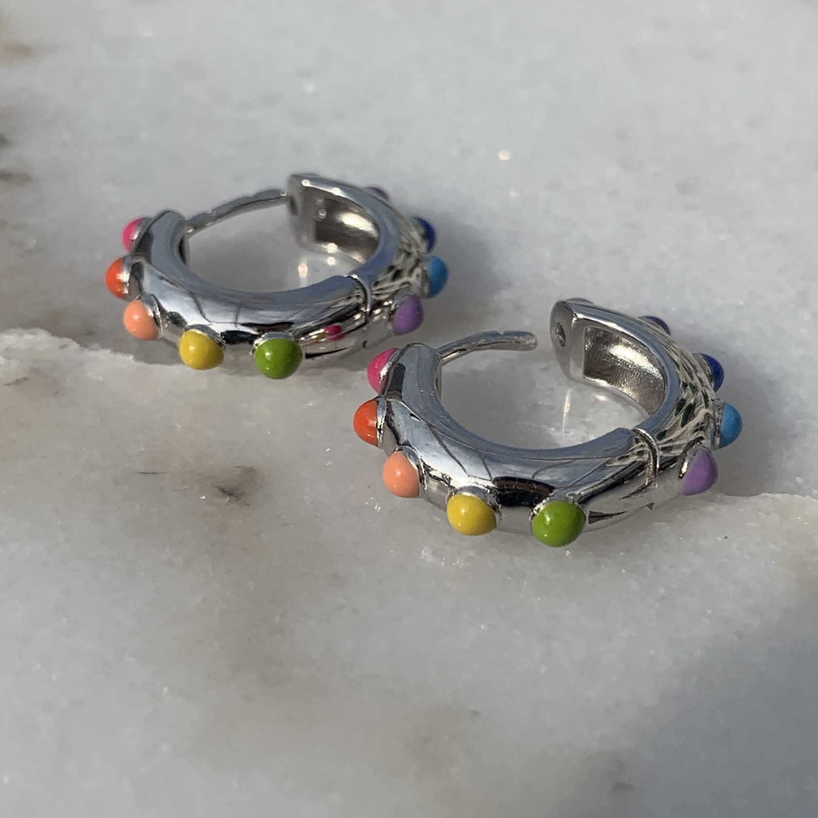 Серьги POLICROMO из серебра с эмалью - FIBULA JEWELRY