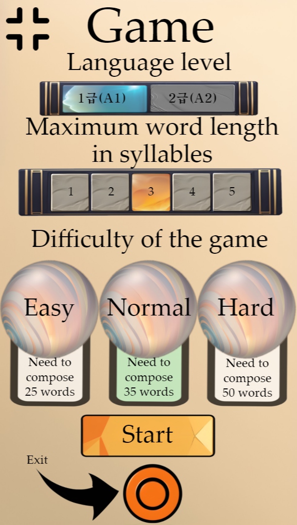 Game to learn Korean language