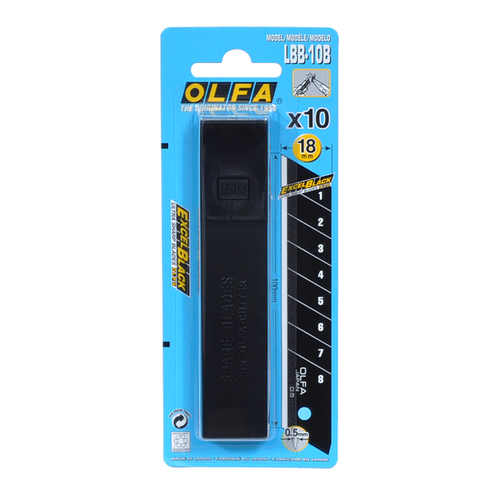 Olfa Black Max лезвие сегментированное 18х100х0,5мм, 10шт - Olfa