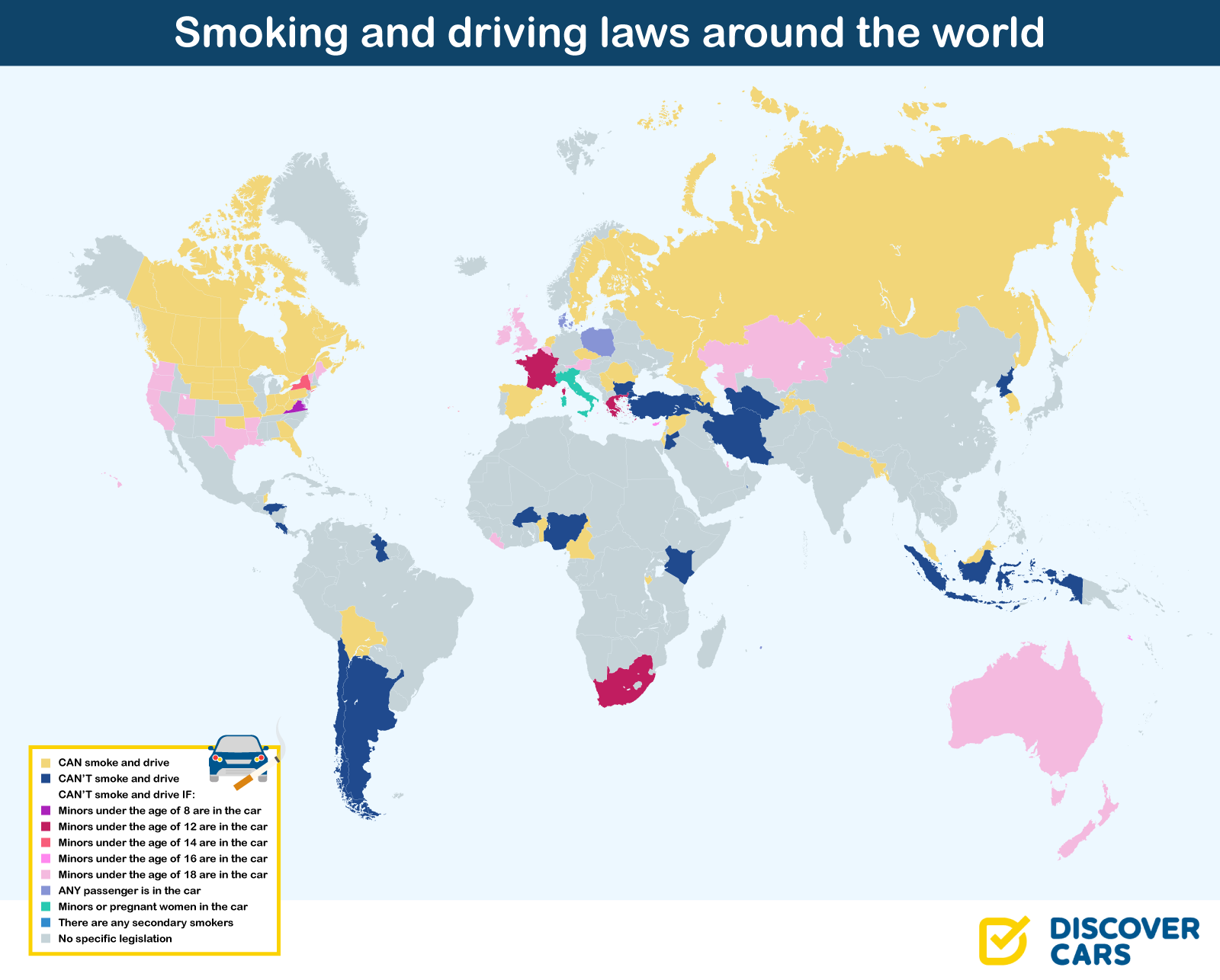 Smoking and Driving Laws around the world