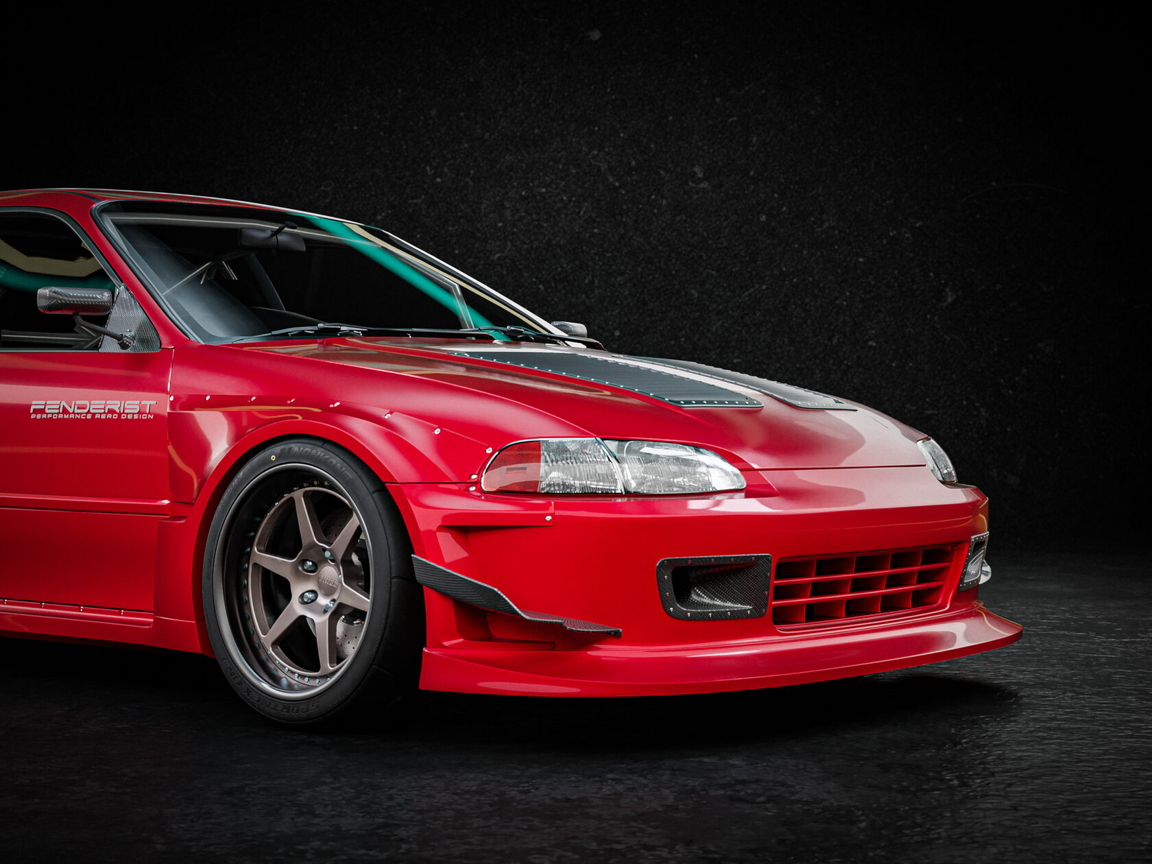 FENDERIST SPEC S Full set Honda / WIDE BODY KIT Civic Coupe 90-95