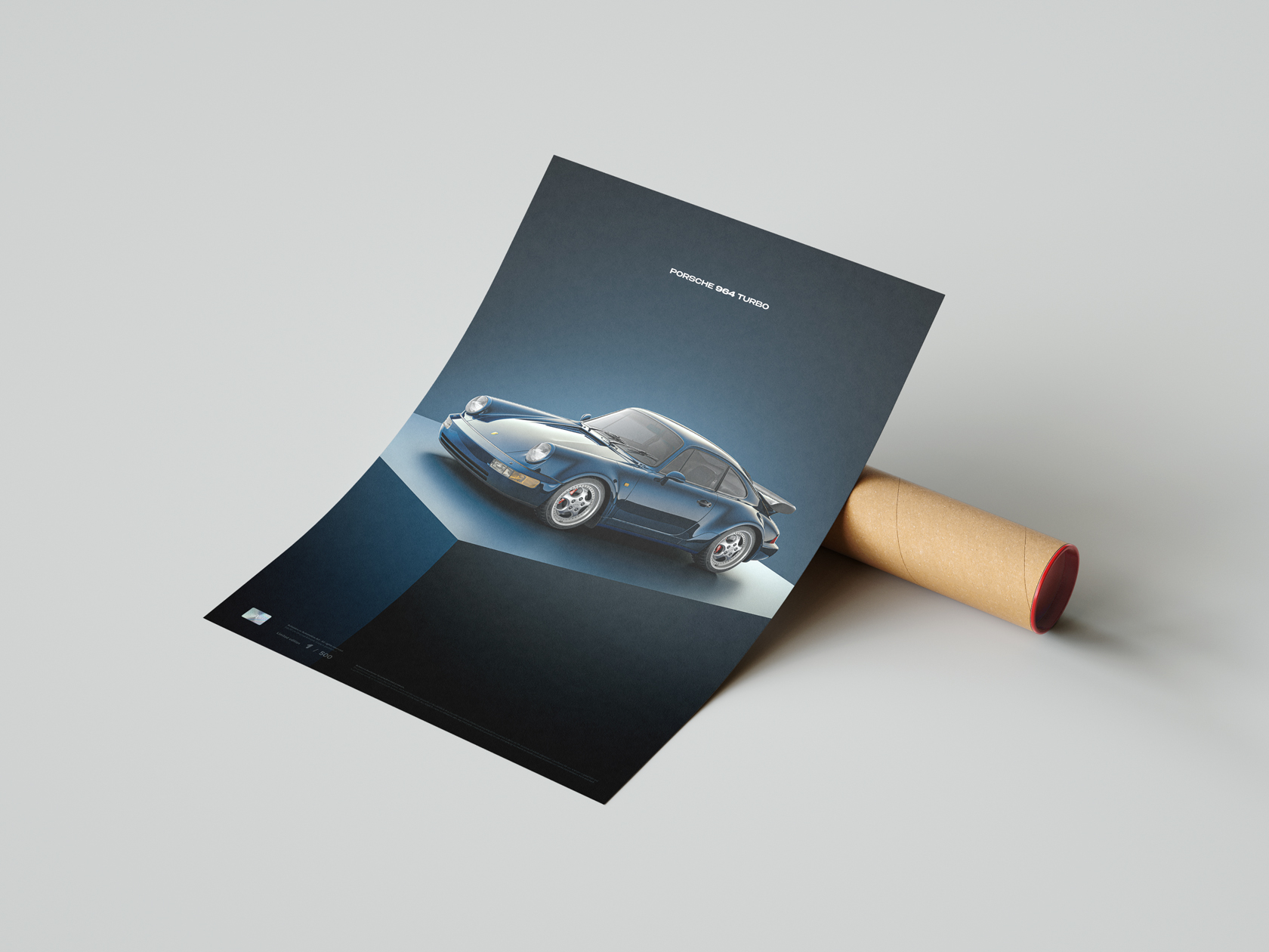 Poster Porsche 964 Turbo Blue Box – Aclassica.art