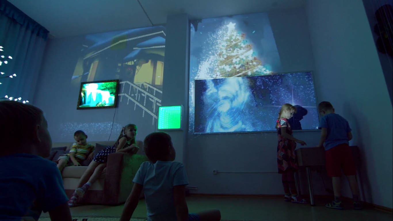 Animations library, effects in 3d video mapping software POGUMAX