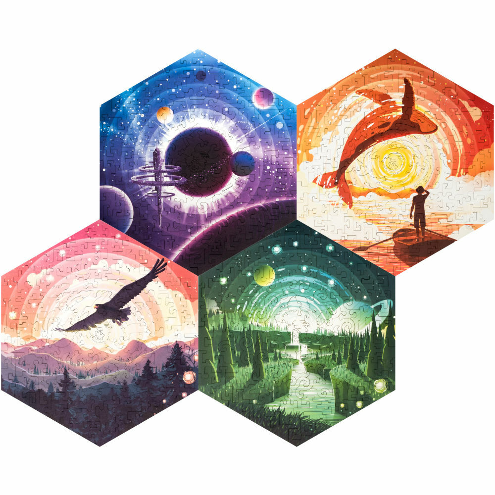 Деревянные пазлы головоломки Unidragon Hexagon