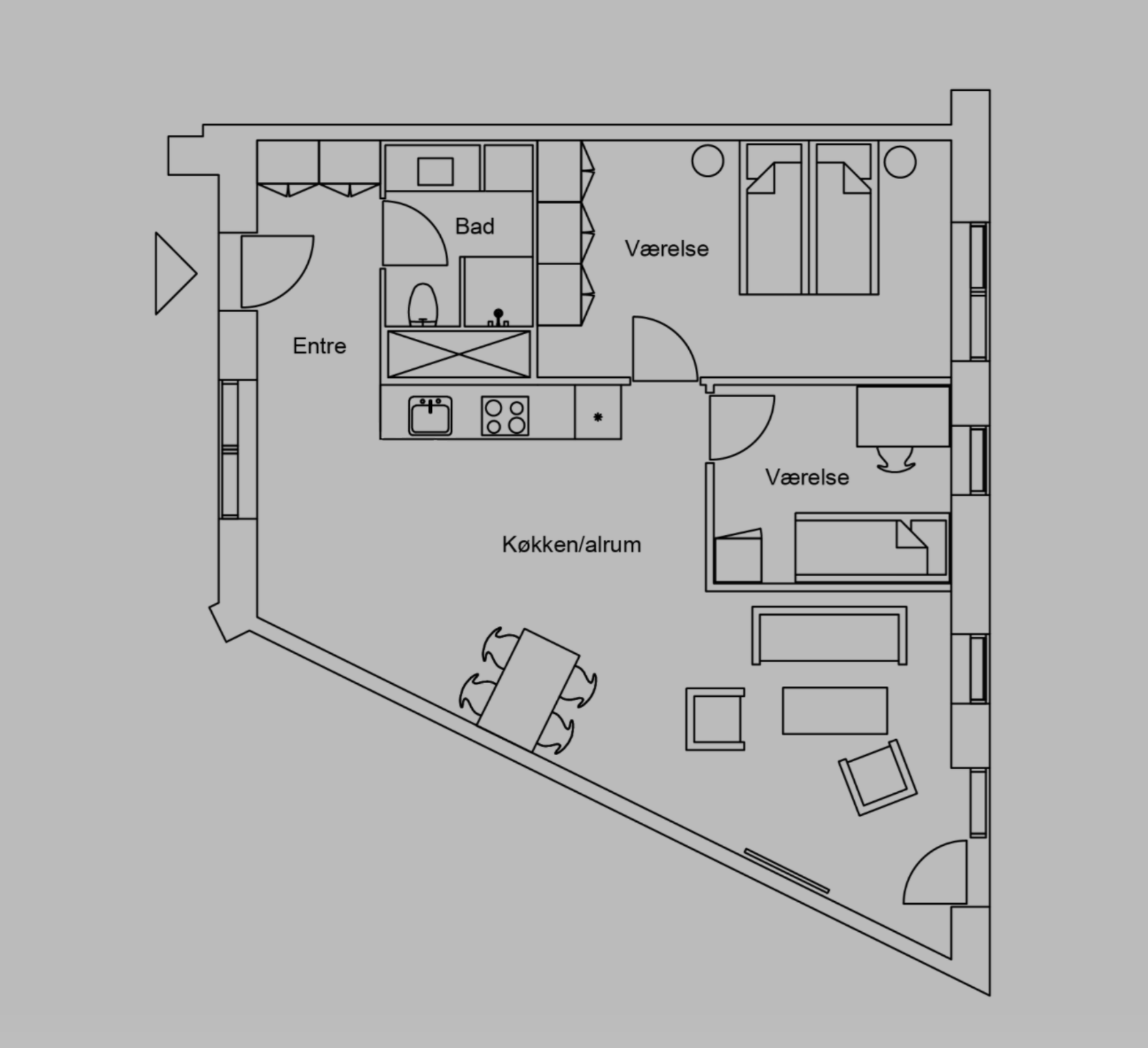 3-rooms apartment 85 m2. Valby 2500