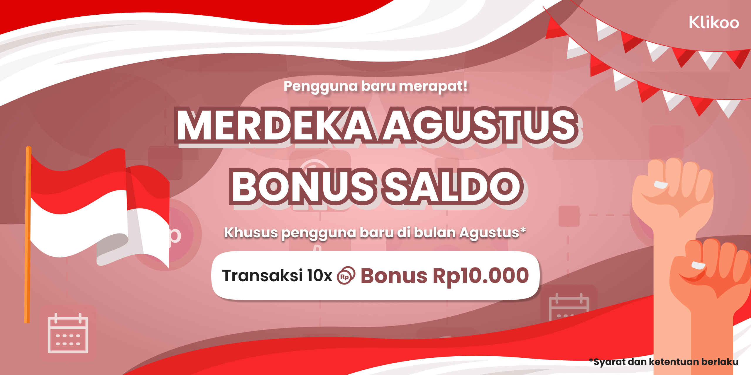 Merdeka Agustus! Bonus Saldo Rp 10.000 — Klikoo Promo
