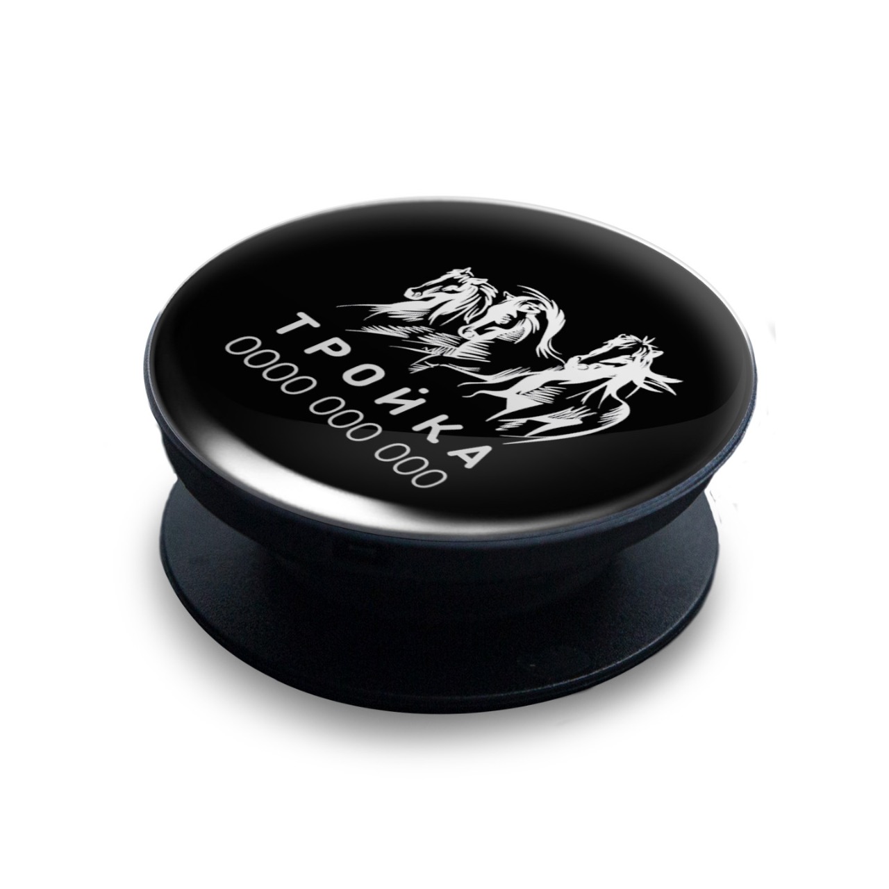 Попсокет с функционалом карты «Тройка», чёрный